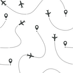 Travel Concept Seamless Pattern Abstract Airplane Vector Image