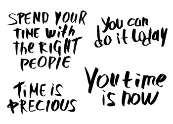 You time is now handwritten lettering Royalty Free Vector