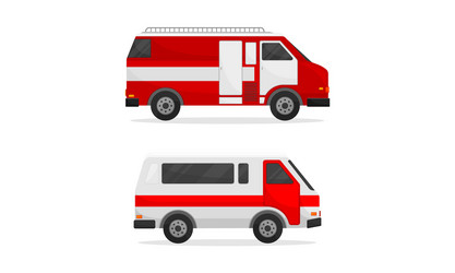 Ambulance car with red and white colors Royalty Free Vector