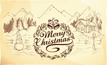 Calligraphic christmas lettering Royalty Free Vector Image
