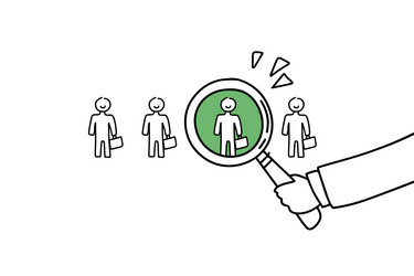 Doodle business concept job candidate selection Vector Image