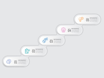 Steps timeline infographic presentation Royalty Free Vector