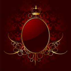 Royal purple background with golden frame Vector Image