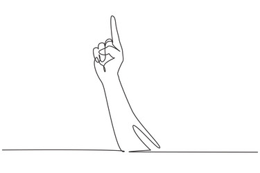 Continuous one line drawing symbol of victory Vector Image