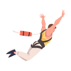 Bungee jumping with man character free falling Vector Image