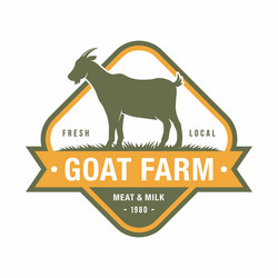 Goat farm emblem logo design Royalty Free Vector Image