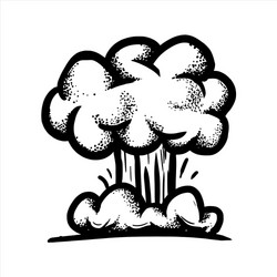 Nuclear bomb explosion engraving Royalty Free Vector Image