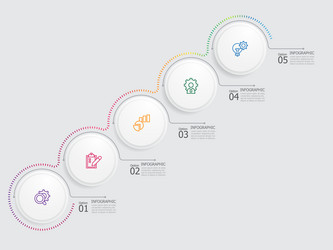 Circle round steps timeline infographic element Vector Image