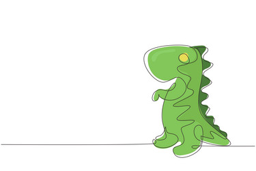 Dinosaur one line drawing on white background Vector Image