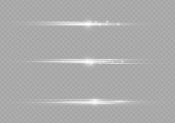 Horizontal line light white laser beams spark star