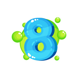 Two magenta glossy bright number kids font Vector Image