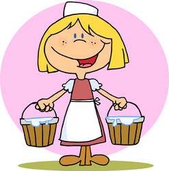 Milking Maids Cartoon Vector Images (90)