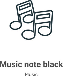 Sheet music outline icon thin line black Vector Image