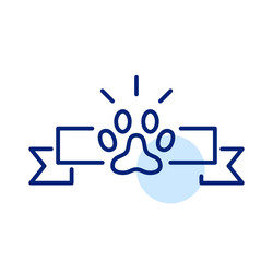 Shiny shield with paw first place pet award Vector Image