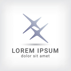 Letter x cross logo curve style design template Vector Image