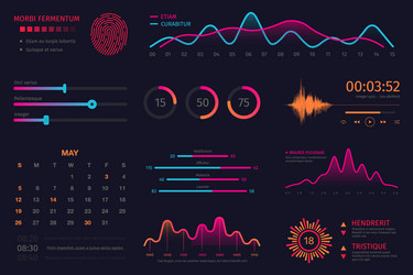 Dashboard infographic template gradient Royalty Free Vector