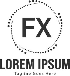 Initial fx logo template with modern frame Vector Image
