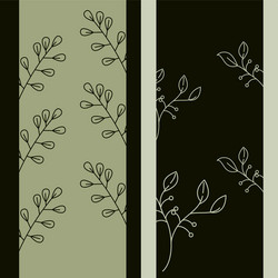 Leaves line style handwritten text with branches Vector Image