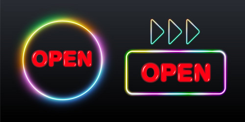 Open paint tube neon sign Royalty Free Vector Image
