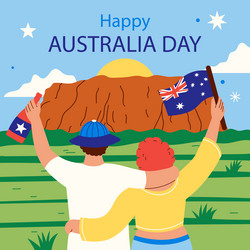 Posts set australian national day isolated Vector Image