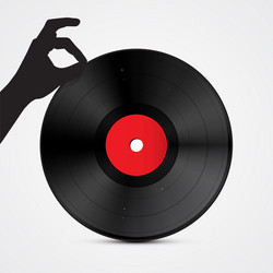 Melted vinyl record with heart Royalty Free Vector Image