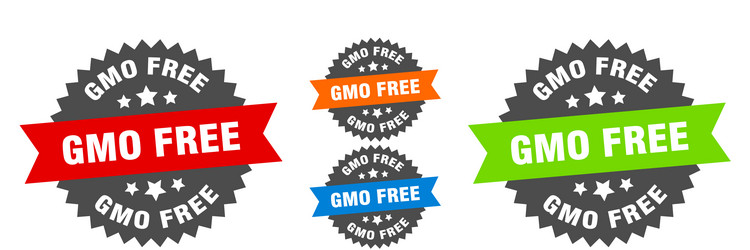 Gmo free sticker gmo free label Royalty Free Vector Image