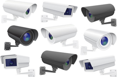 Video surveillance isometric and cctv Royalty Free Vector