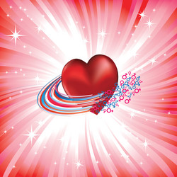 Valentine card with crystal heart Royalty Free Vector Image