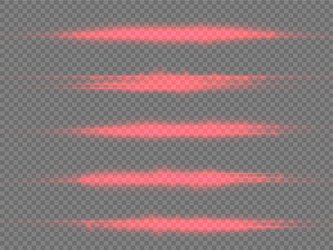 Horizontal light rays flash red line Royalty Free Vector