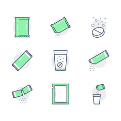 Sachet glyph icons included Royalty Free Vector Image