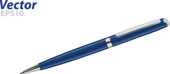 Blue pen design Royalty Free Vector Image - VectorStock