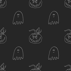 Cartoon ghost seamless pattern ghostly party Vector Image