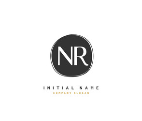 N r nr beauty initial logo handwriting logo Vector Image