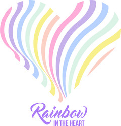 Pastel rainbow heart background inspirational Vector Image