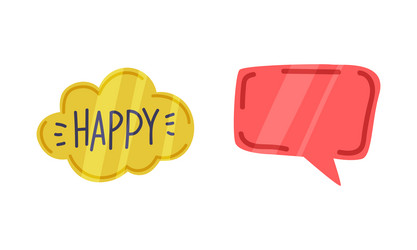 Bright comic templates set speech bubbles text Vector Image