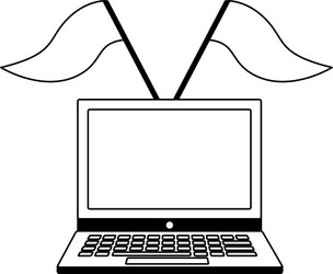 Business laptop flags Royalty Free Vector Image