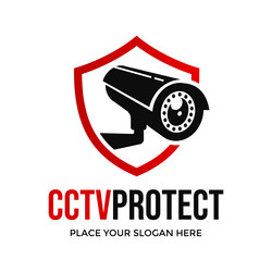 Cctv home logo template this design use camera Vector Image