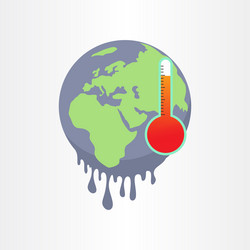Climate change mitigation icon heatflation concept