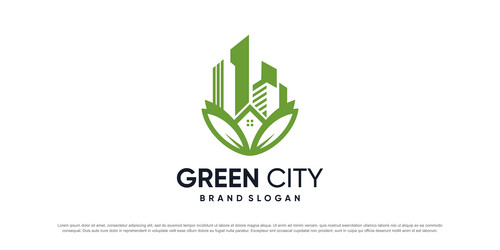 Green city logo design with modern style Vector Image