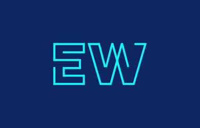 Blue abstract typography design with stylized Vector Image