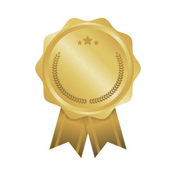 Modern bronze circle metal badge label and design Vector Image