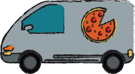 Pizza delivery van Royalty Free Vector Image - VectorStock
