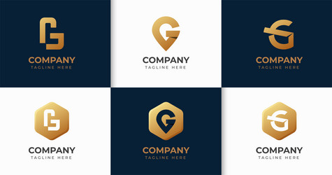 Letter g luxury logo design template Royalty Free Vector