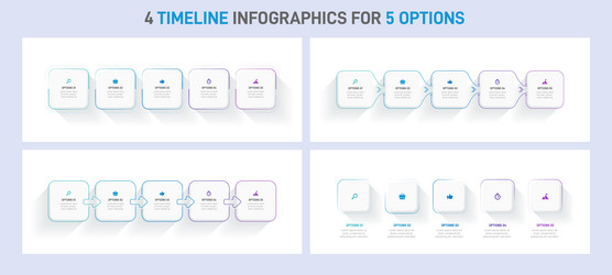 Timeline infographic set with infochart modern Vector Image