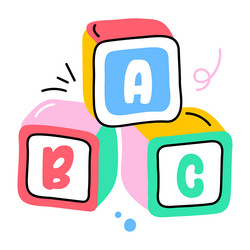 Kids zone toys alphabet blocks cartoon Royalty Free Vector