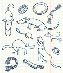 Drawing set of adorable beagle dog Royalty Free Vector Image