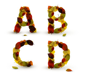 Fall alphabet letters Royalty Free Vector Image