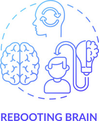Rebooting brain concept icon Royalty Free Vector Image