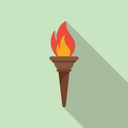 Ancient greek torch icon flat greece Royalty Free Vector