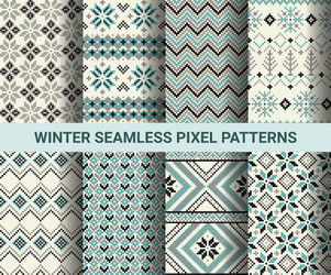 Pixel art seamless pattern Royalty Free Vector Image
